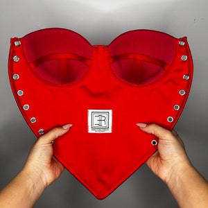 Heart Corset With Cups Heart Front & Back Satin Corset Made to Order ...