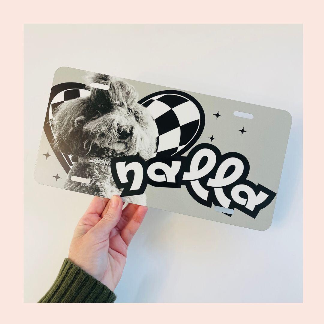 Personalized Car License Plate, Custom Pets Portrait With Name Car ...