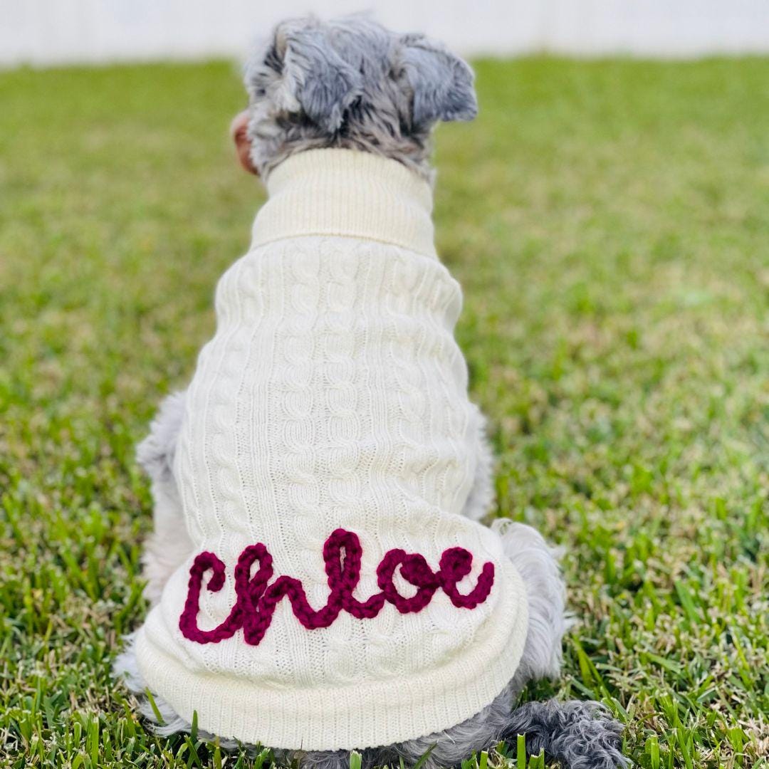 Personalized Dog Sweaters Hand Embroidered Custom Name Unique and ...