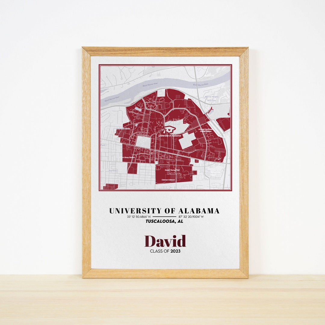 Custom High School College University Campus Map Poster - Etsy