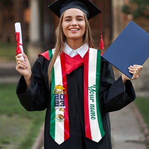 Custom Mexico Flag Graduation Stole Custom Country Flag - Etsy