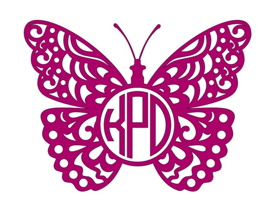 Butterfly Monogram Decal Sticker Many Sizes and Color Car - Etsy