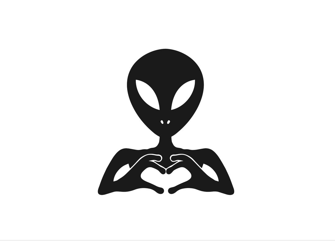 Alien Love Heart Decal, Funny Bumper Stickers for Moms, Funny Quotes ...