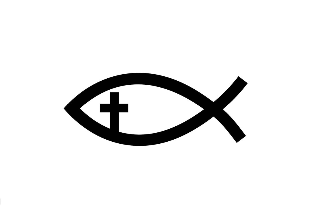 Ichthys, Jesus Fish Cross Symbol Decal for Cars and Trucks, Christian ...