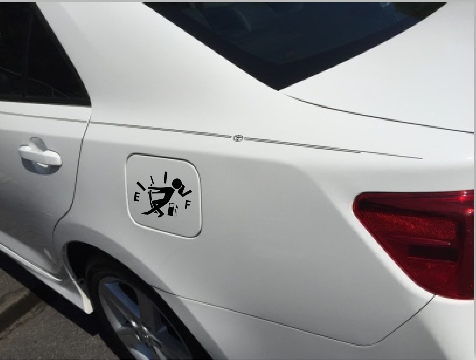 Empty Gas Tank Girl Humorous Car Sticker, Fuel Car Decal, Empty Tank ...