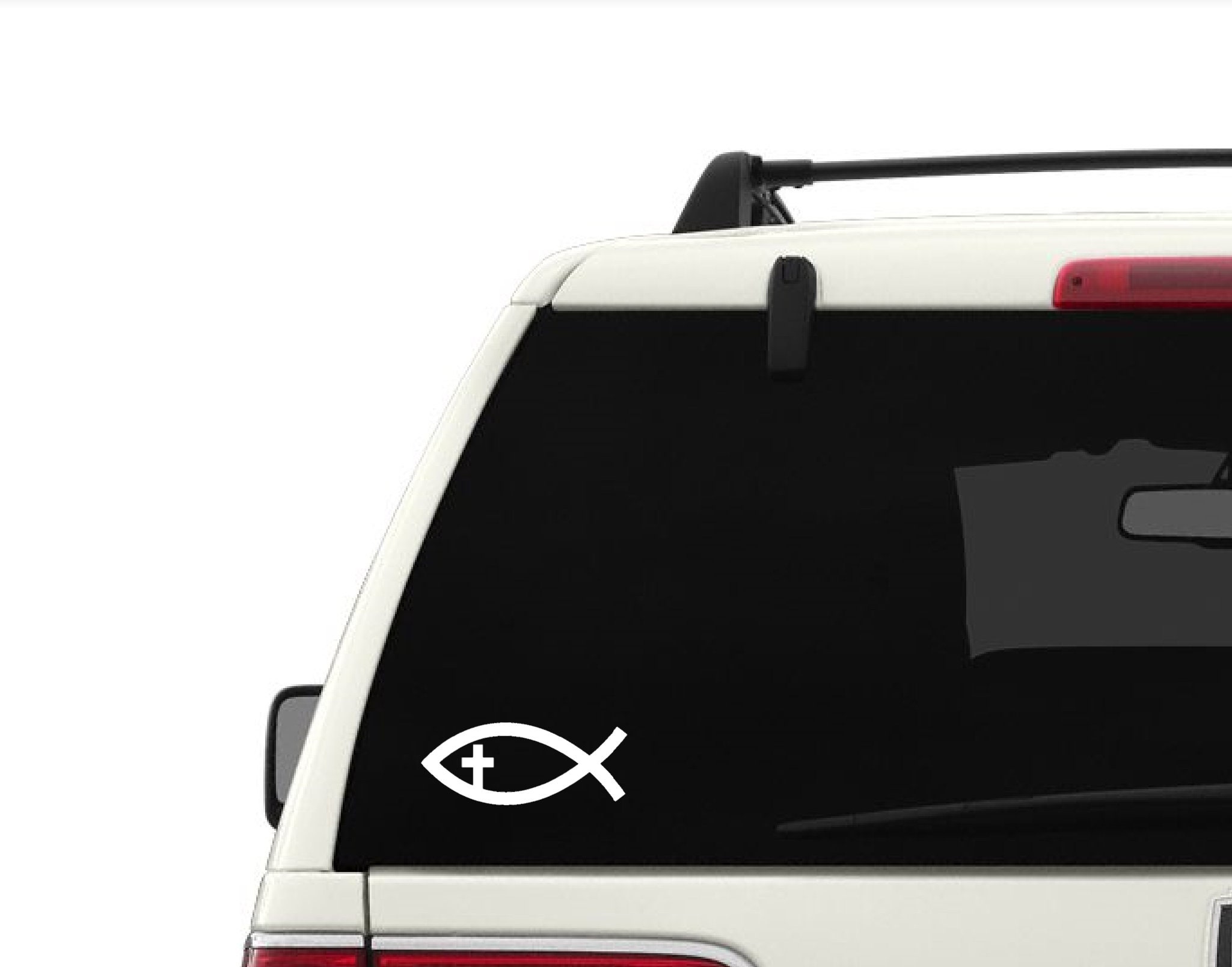Ichthys, Jesus Fish Cross Symbol Decal for Cars and Trucks, Christian ...