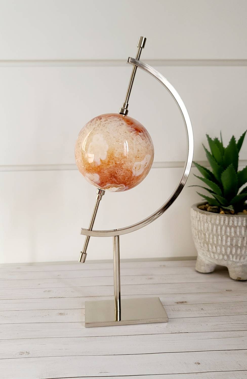 Gold Metal Sphere Crystal Ball Stand Silver Metal Crystal | Etsy