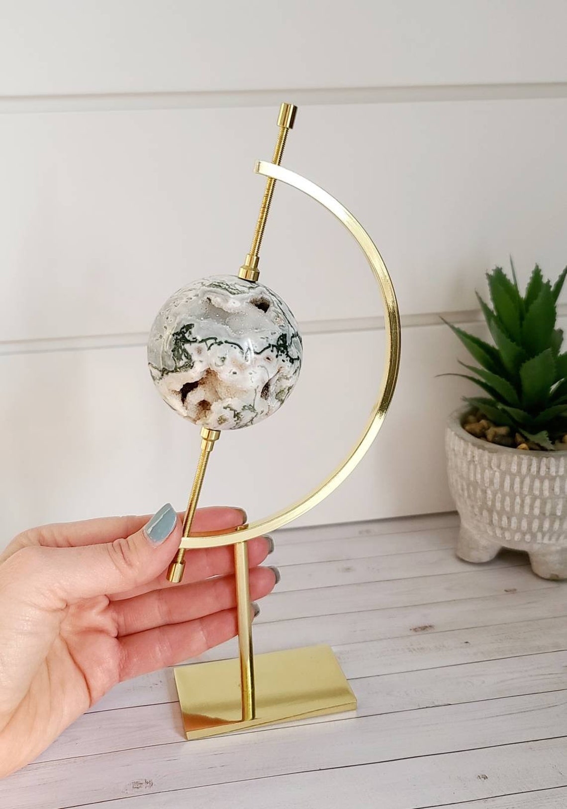 Gold Metal Sphere Crystal Ball Stand Silver Metal Crystal - Etsy