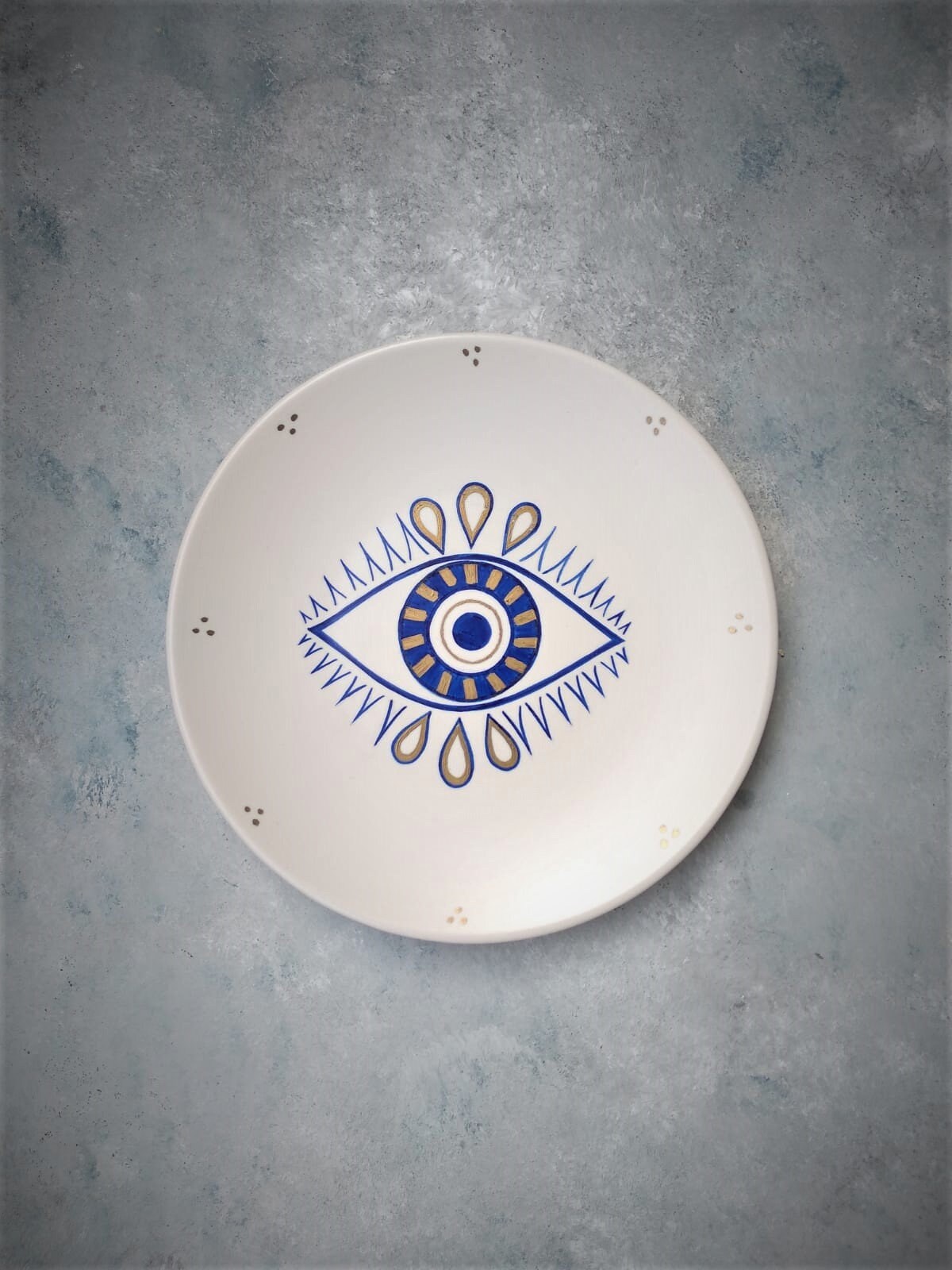 Evil Eye Hand Painted Decorative Wall Plates, Set of 5 Pieces With ...