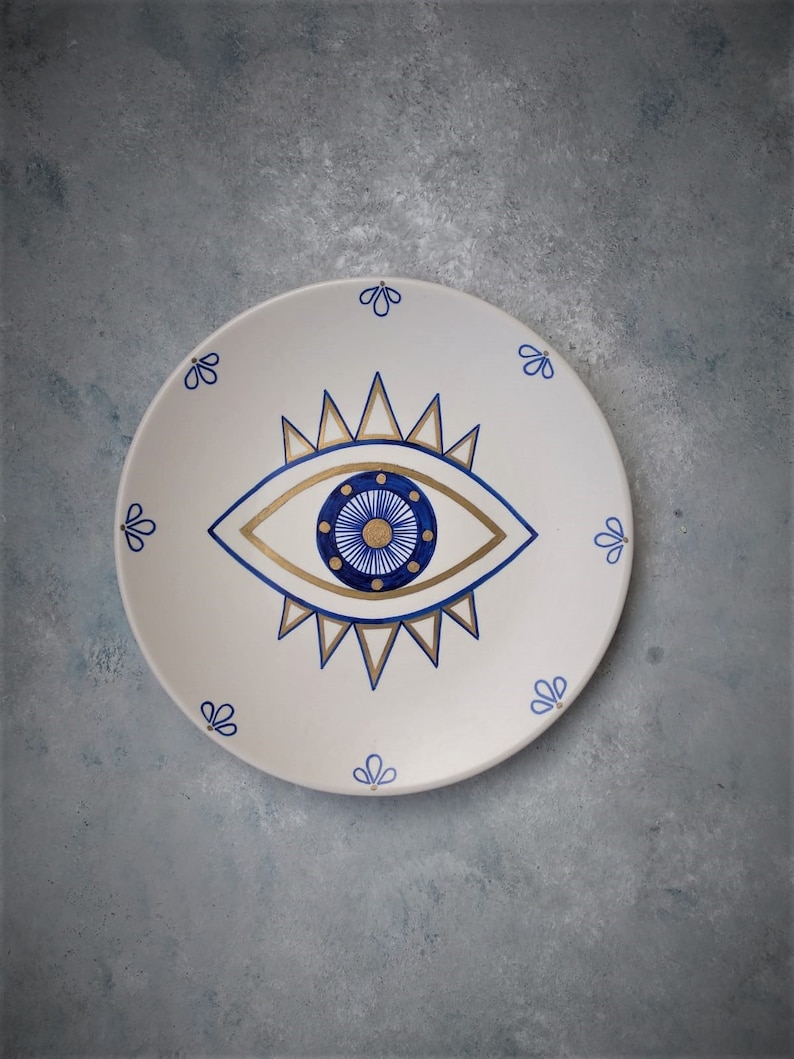 Evil Eye Hand Painted Decorative Wall Plates Set of 5 Pieces | Etsy