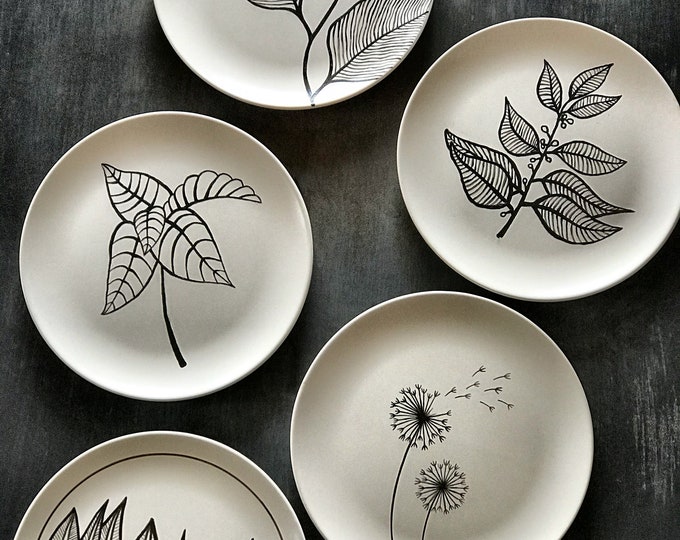 Special Gift, Hand Painted Decorative Wall Plates, Set of 5 Pieces With ...