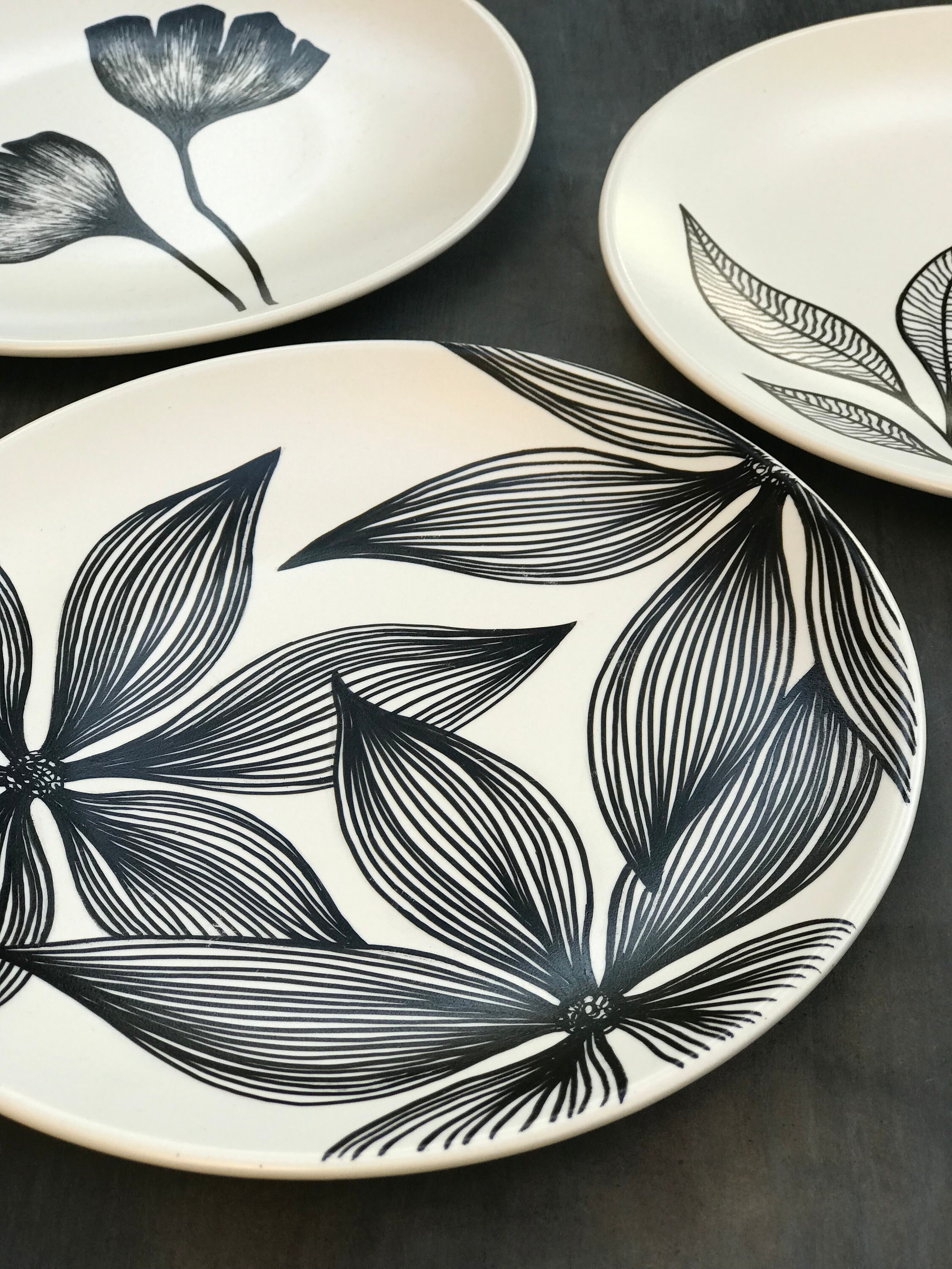 Decorative Wall Plates, Host Gift, Hand Painting, Set of 3 Pieces With ...