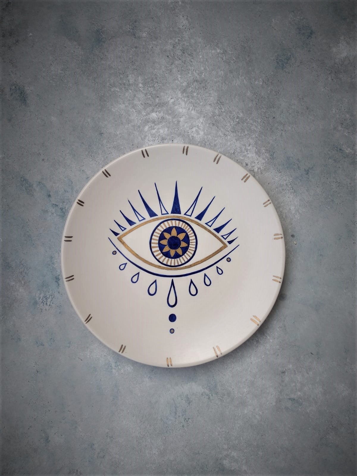 Evil Eye Hand Painted Decorative Wall Plates, Set of 5 Pieces With ...