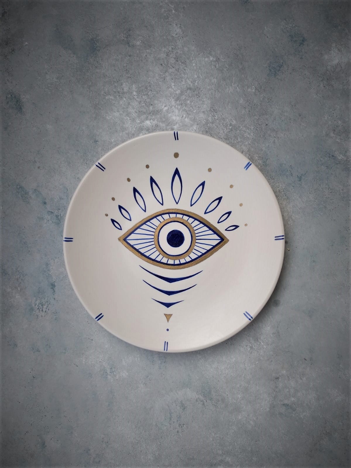 Evil Eye Hand Painted Decorative Wall Plates, Set of 5 Pieces With ...
