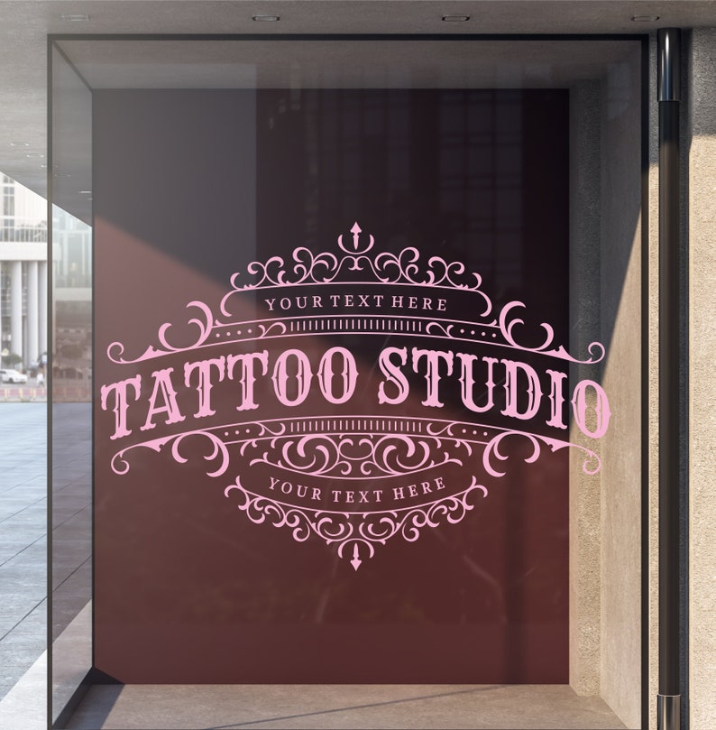 Tattoo Studio Window Sticker Custom Front Sign Decal Salon Modern - Etsy