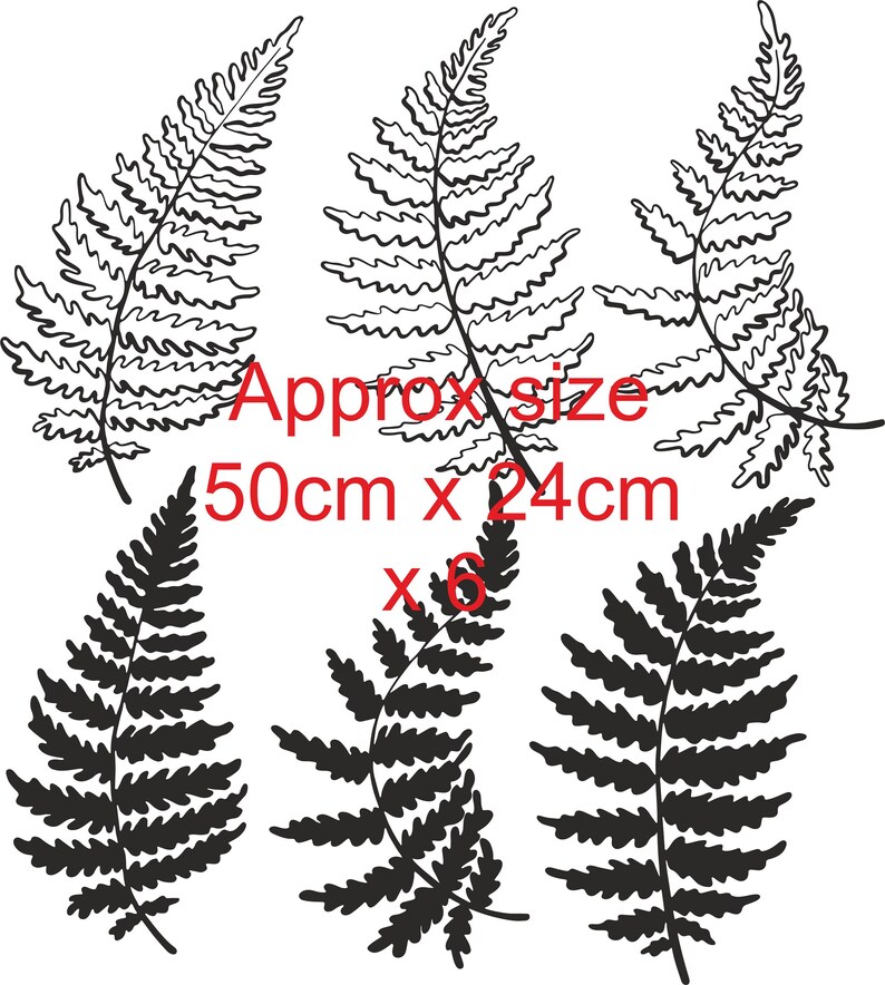 Leaves Wall Sticker Flowers Botanical Ferns Decal Vinyl - Etsy
