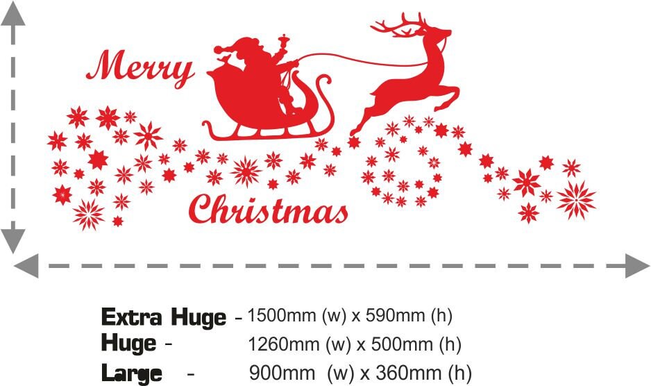 Winter Shop Window Wall Stickers Merry Christmas Santa Wall - Etsy ...