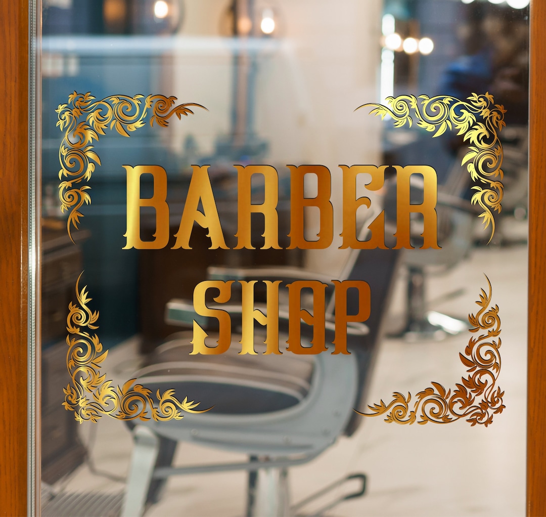 Barber Shop Window Sticker Custom Front Sign Decal Salon - Etsy