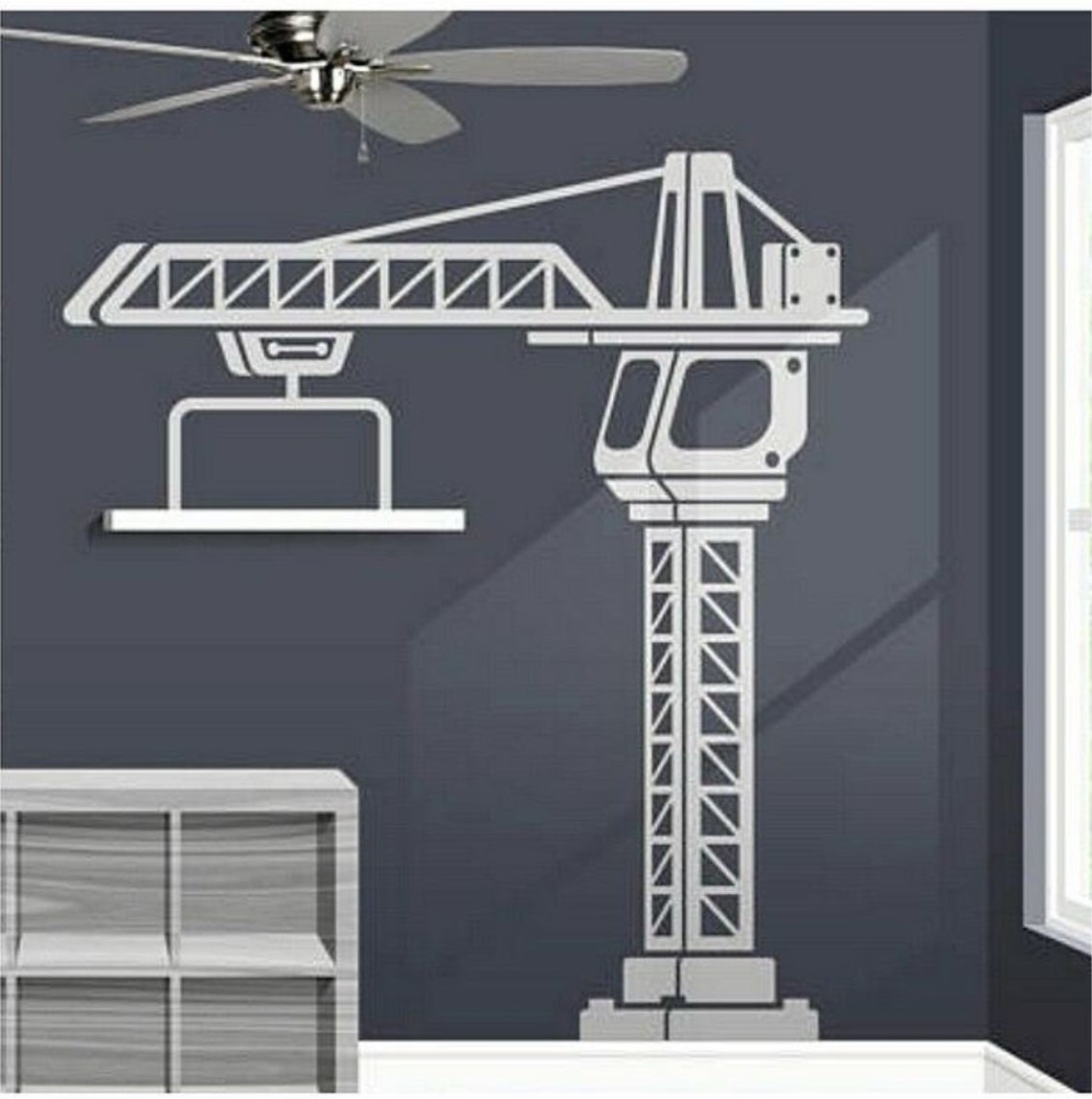 Crane Lift Hoist Derrick Wall Sticker Personalisation Bedroom - Etsy