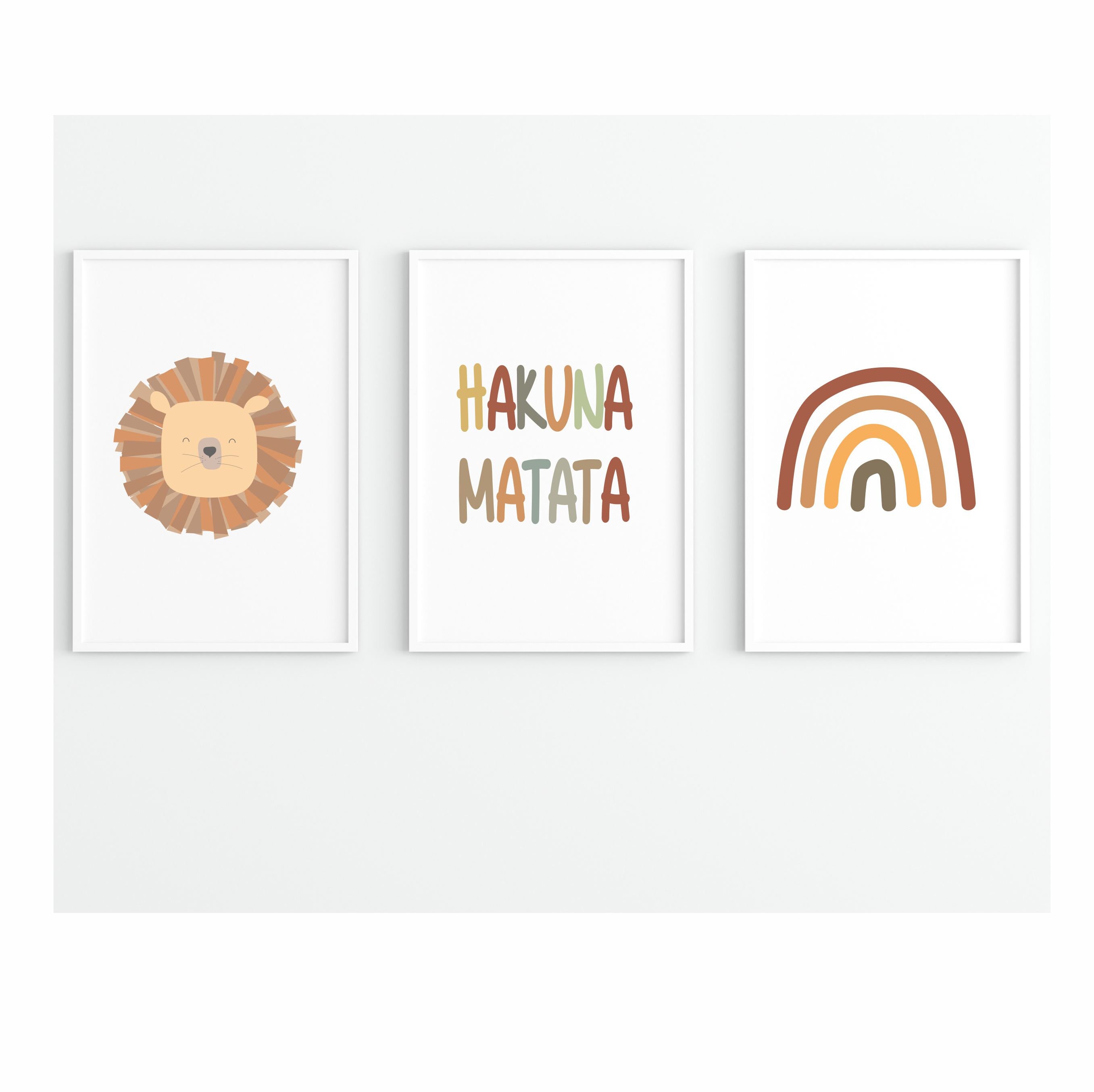Set of 3 Jungle Animal hakuna Matata Wall Art Prints for - Etsy UK