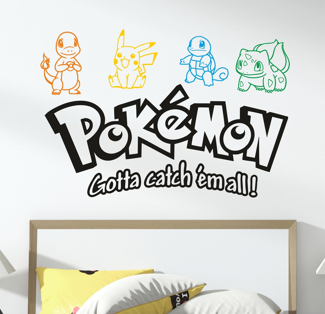 Pokemon GOTTA Catch EM ALL Wall Sticker Set Decal Vinyl Removable Art ...