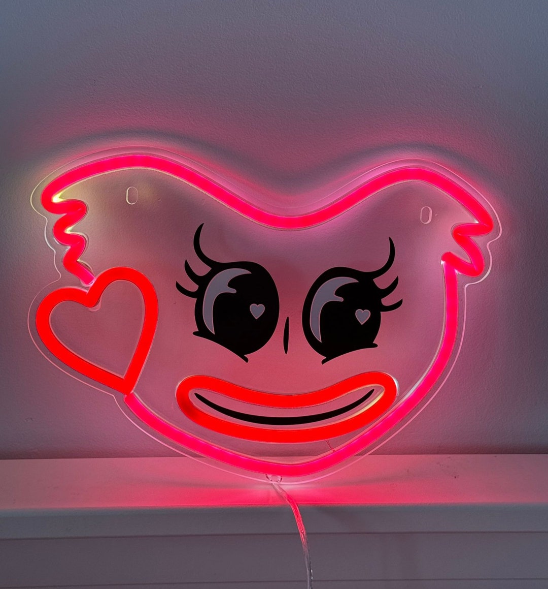 Kissy Missy Poppy Playtime Neon Sign, Fan Gift, Horror Video Game ...