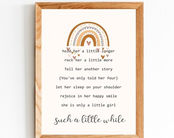 Hold Her a Little Longer Print, Baby Girl Nursery Quote, Watercolor ...