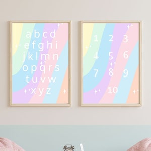 Printable Pastel Alphabet Posters - DIGITAL FILE