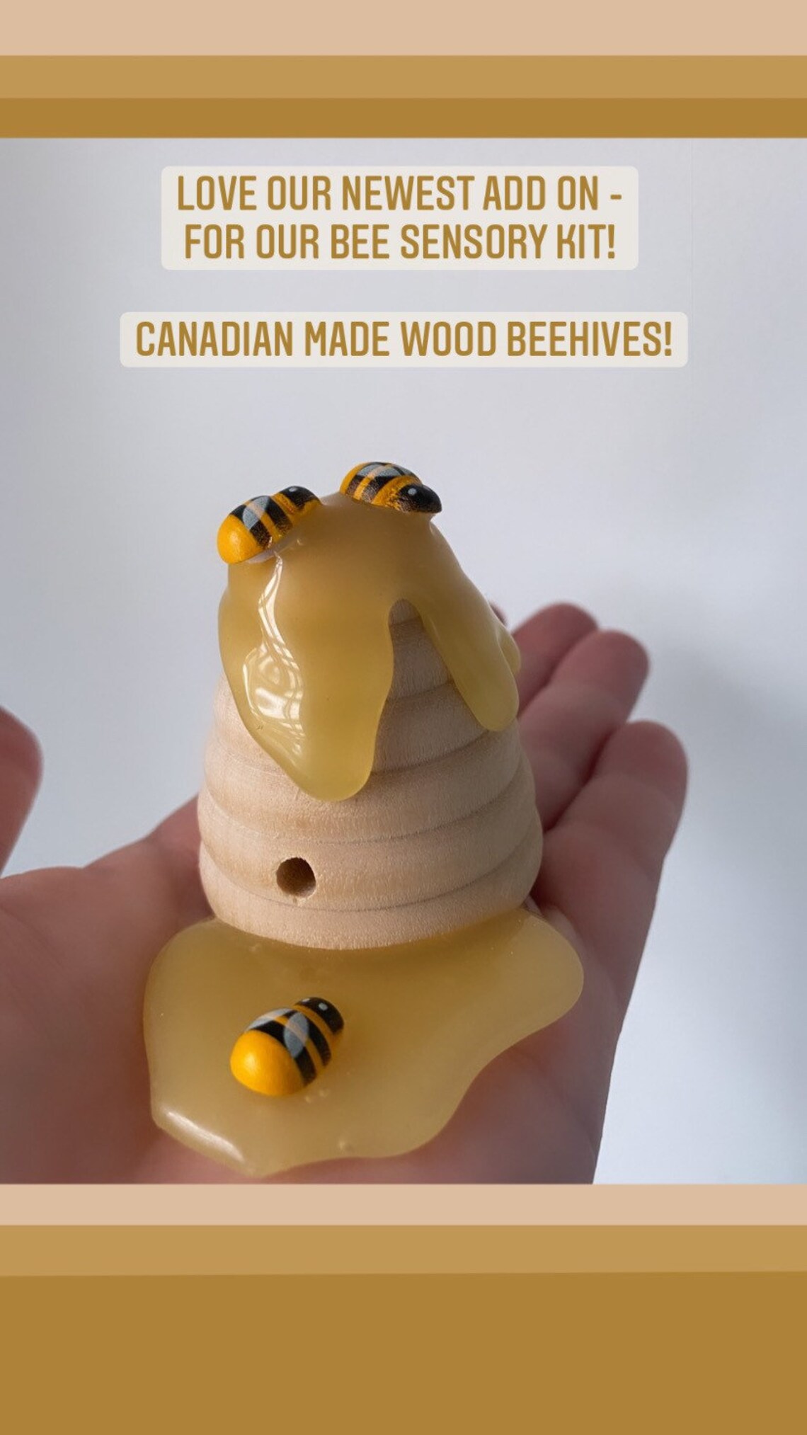 Honey Bee Sensory Rice Kit 10 Felt Balls // Wood Beehive - Etsy