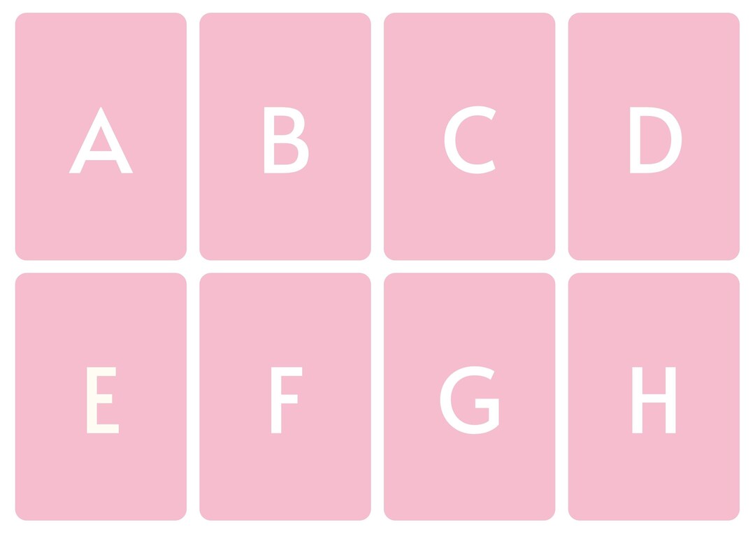 Pink Alphabet Flashcards, Learning Printable - DIGITAL Download