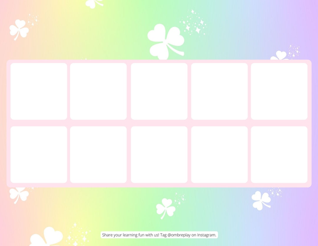 Printable St. Patricks Day Rainbow Ten Frame DIGITAL Classroom ...