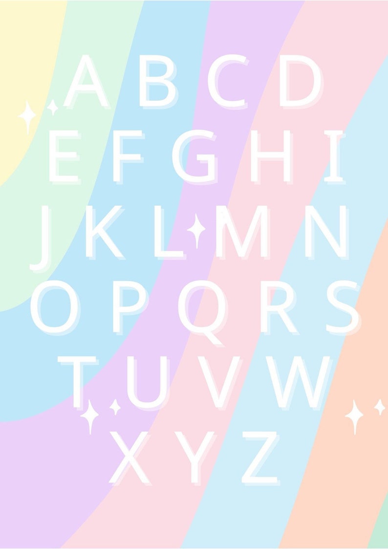 Printable Pastel Alphabet Posters DIGITAL FILE Upper - Etsy
