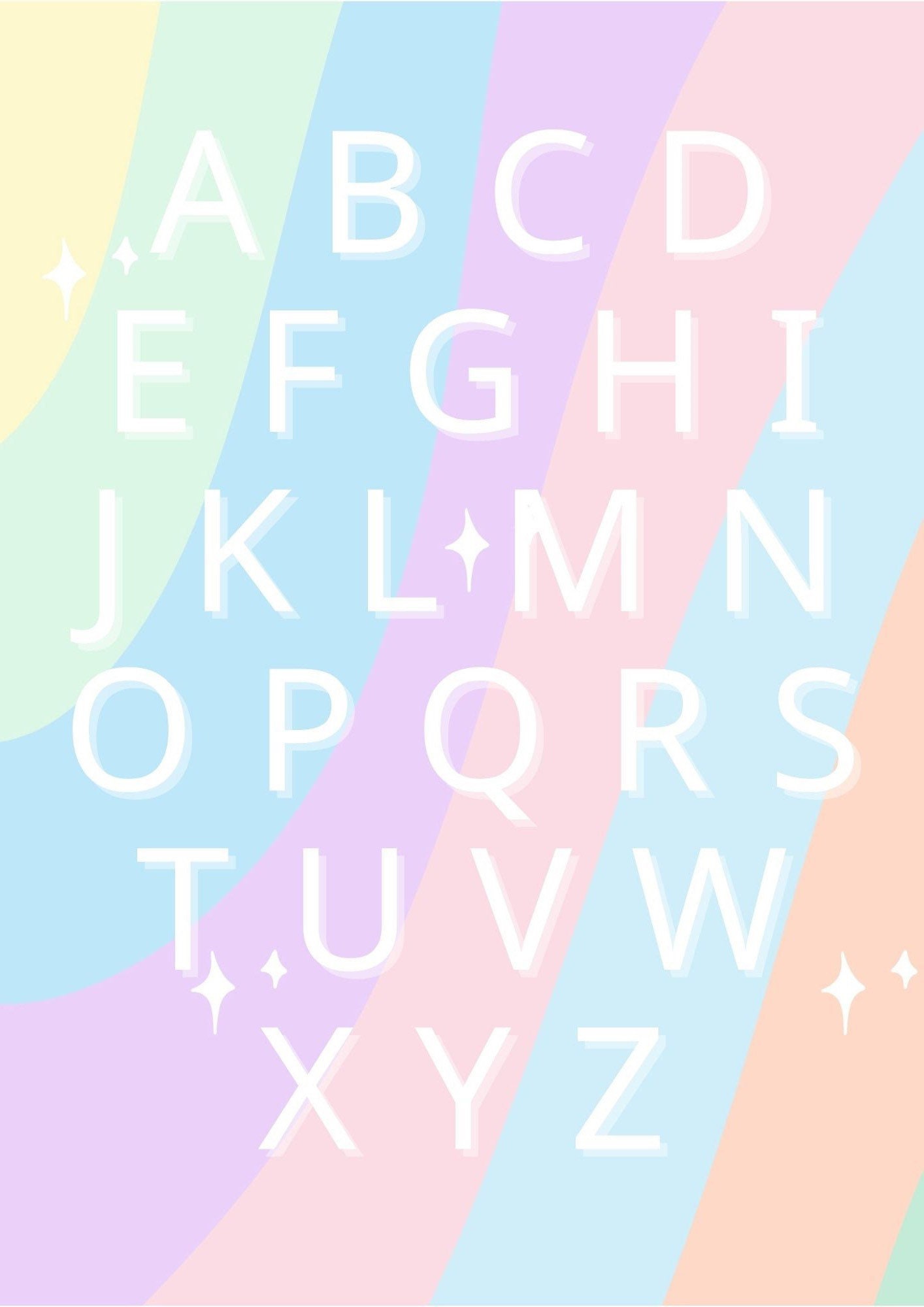 Printable Pastel Alphabet Posters DIGITAL FILE Upper - Etsy
