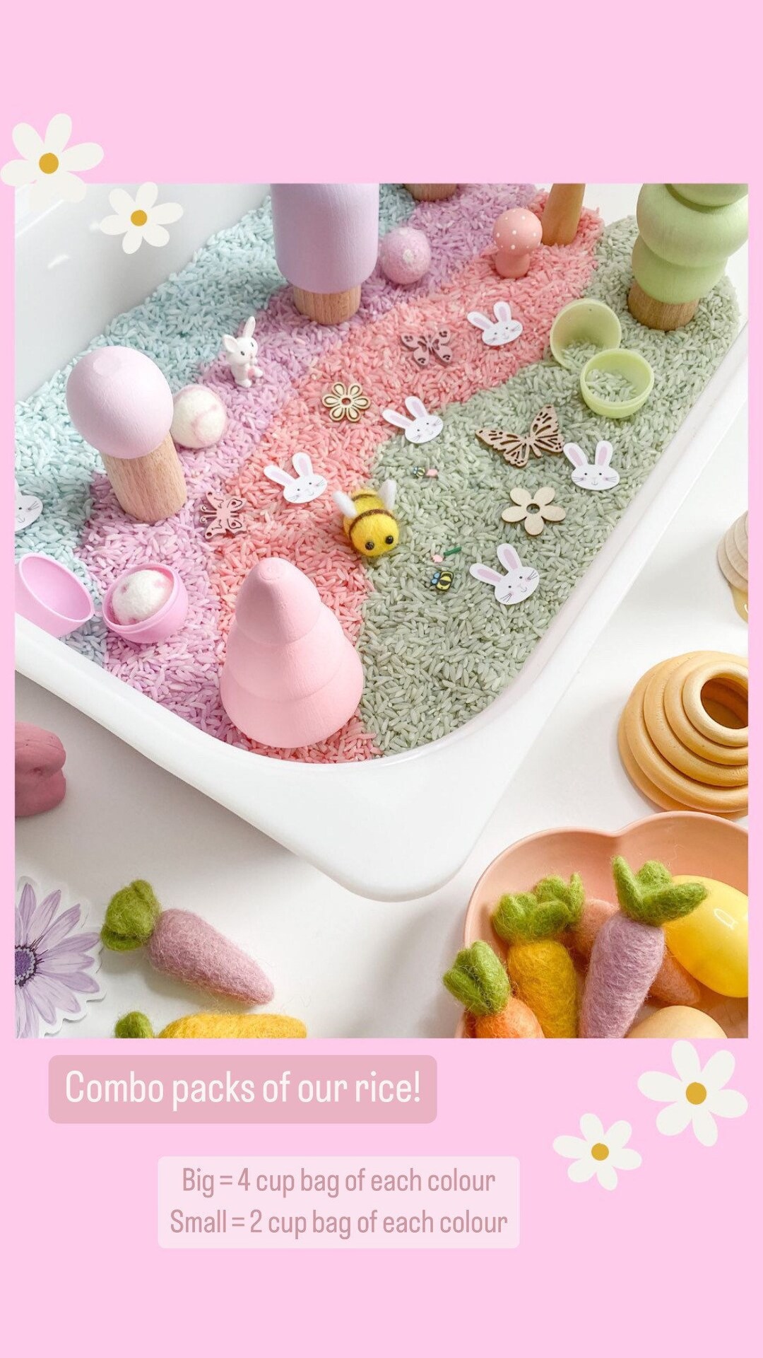 Pastel Sensory Rice Mix Pack // Easter Sensory Bin, Loose Parts Play ...
