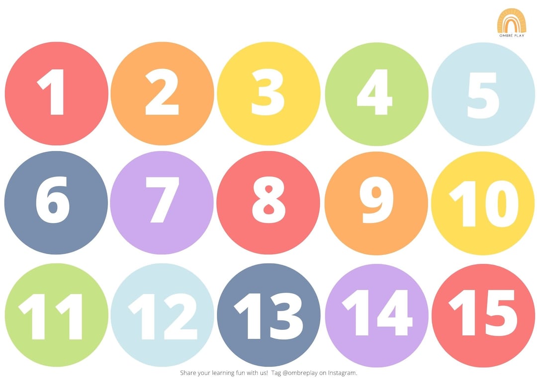Printable Rainbow Numbers DIGITAL FILE Spring Learning Materials ...