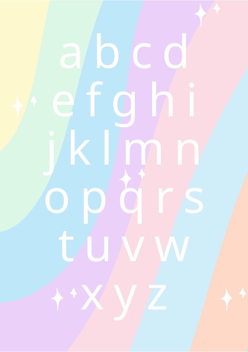 Printable Pastel Alphabet Posters DIGITAL FILE Upper - Etsy