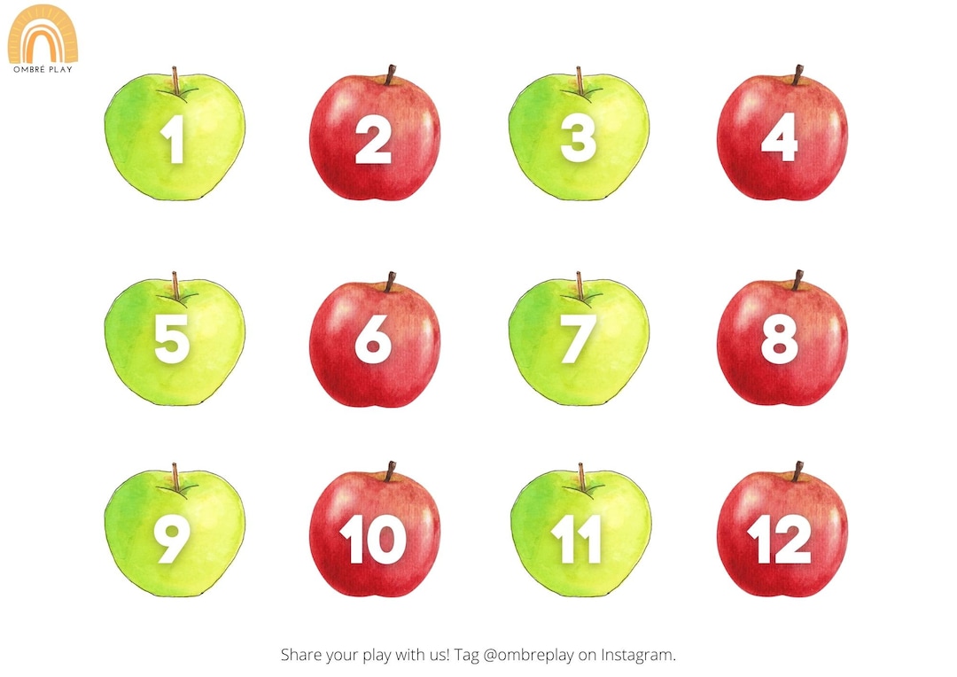 Number Apples Fall Learning Activity Printable - DIGITAL Download