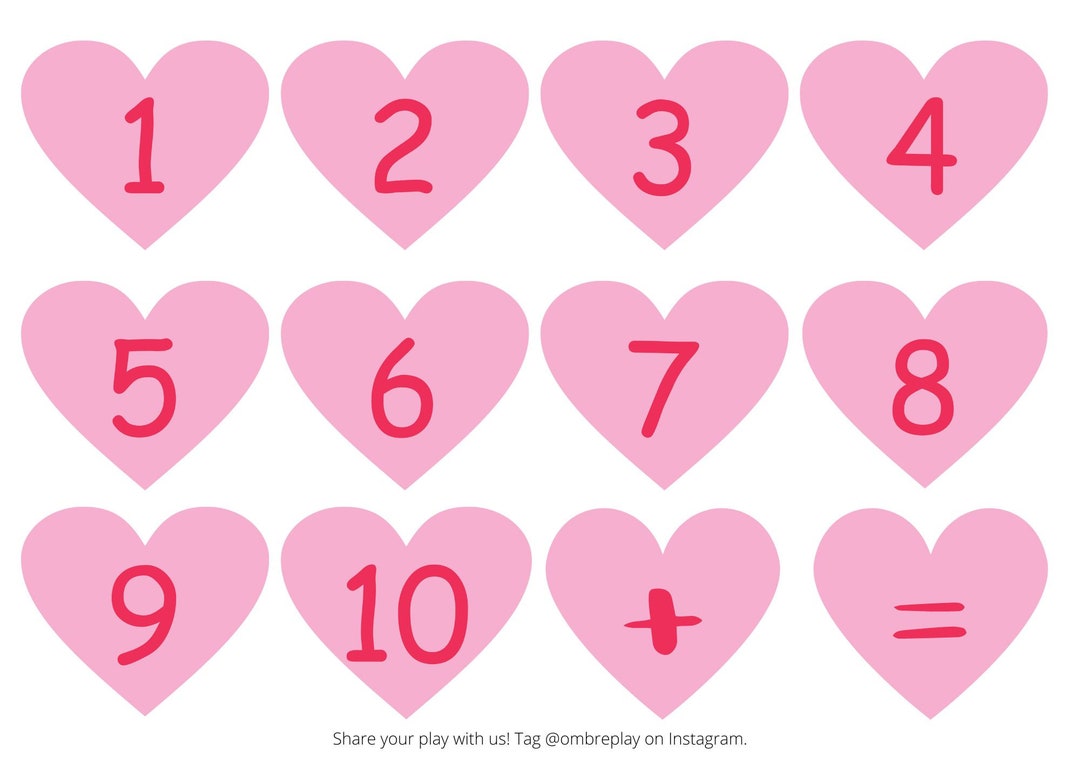 Valentine's Number Flashcards Alphabet Printable DIGITAL Download ...