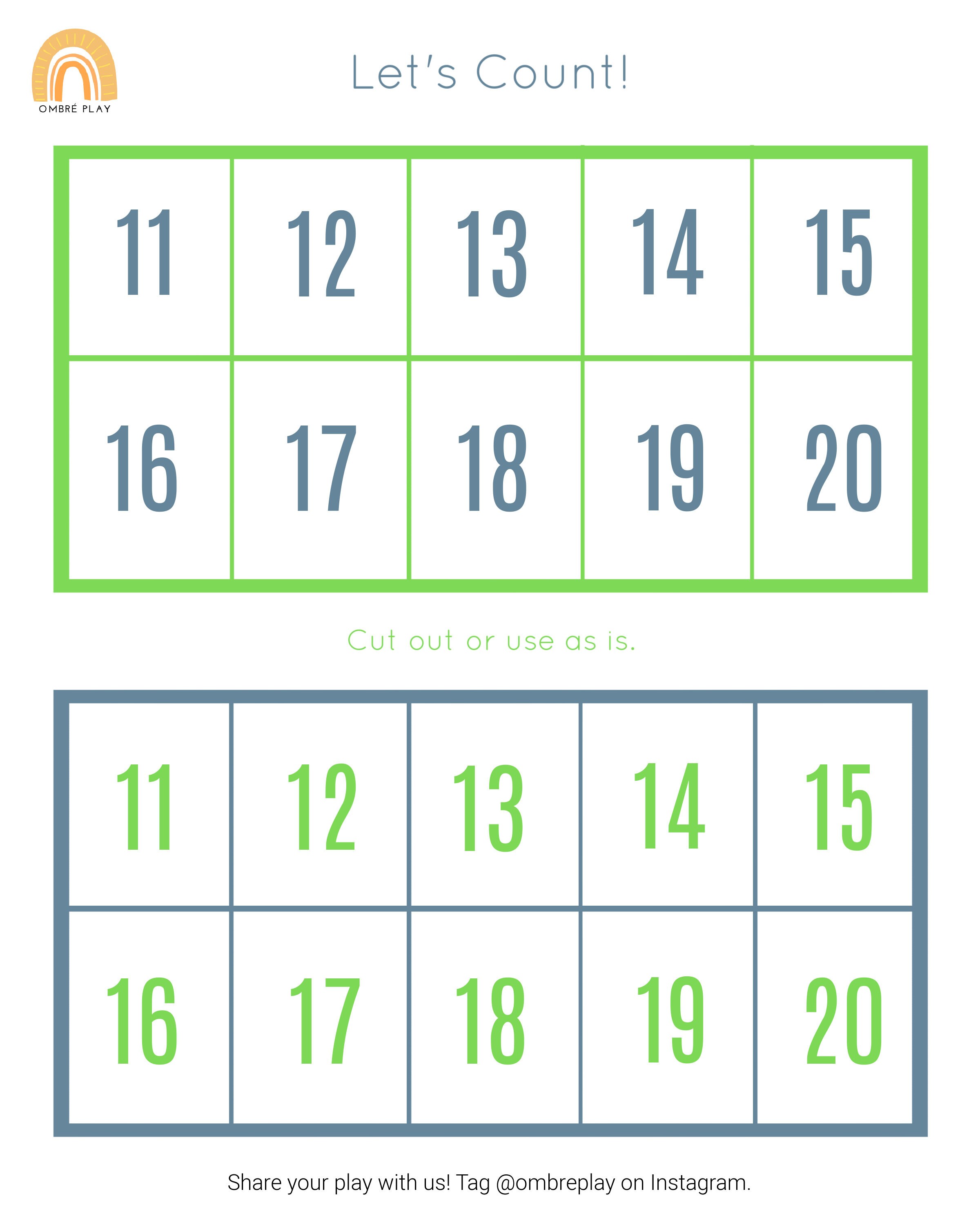 Counting 1-30 Learning Printable DIGITAL Download | Etsy