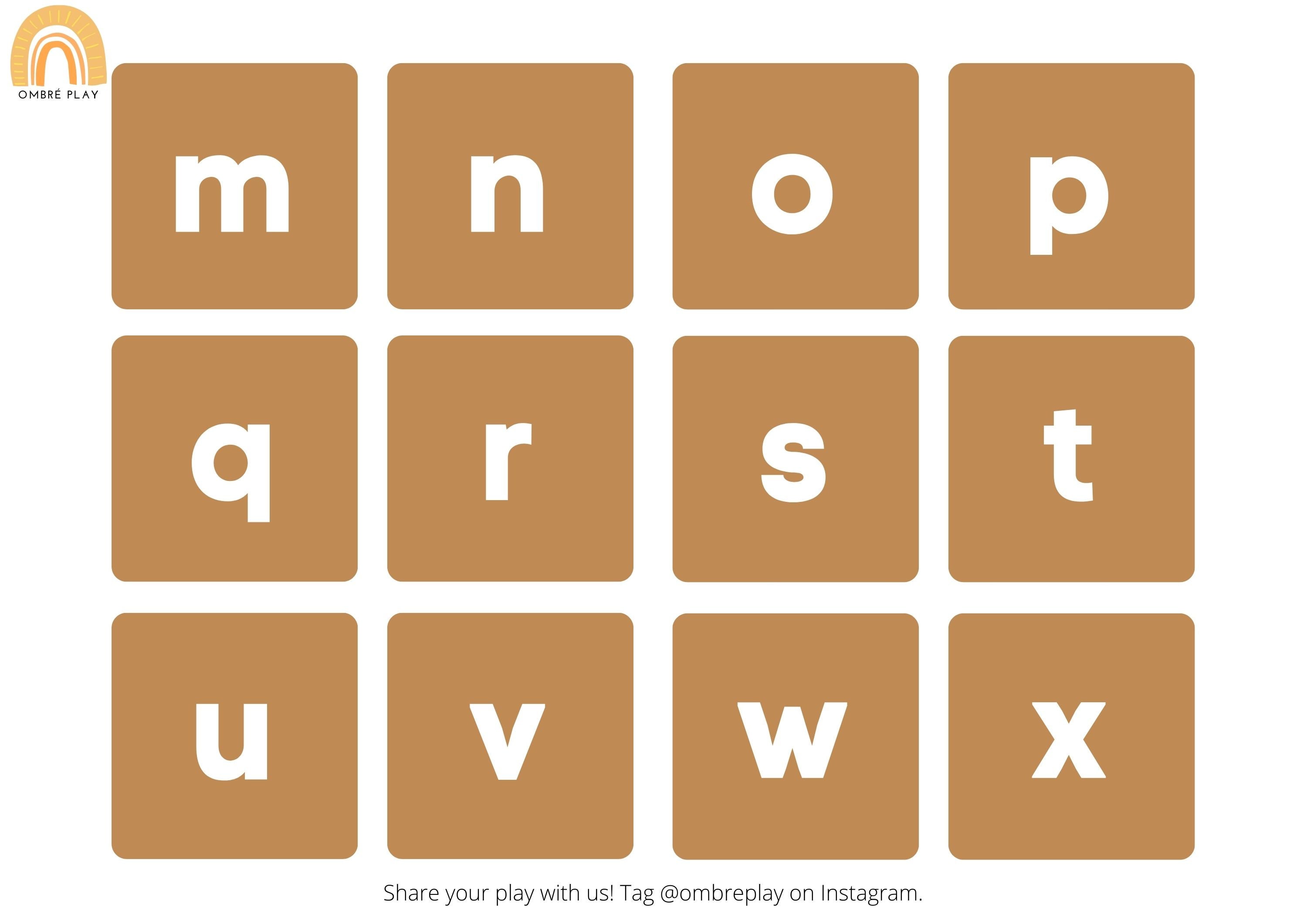 Tan Alphabet Mini Flashcards Learning Printable - Etsy UK