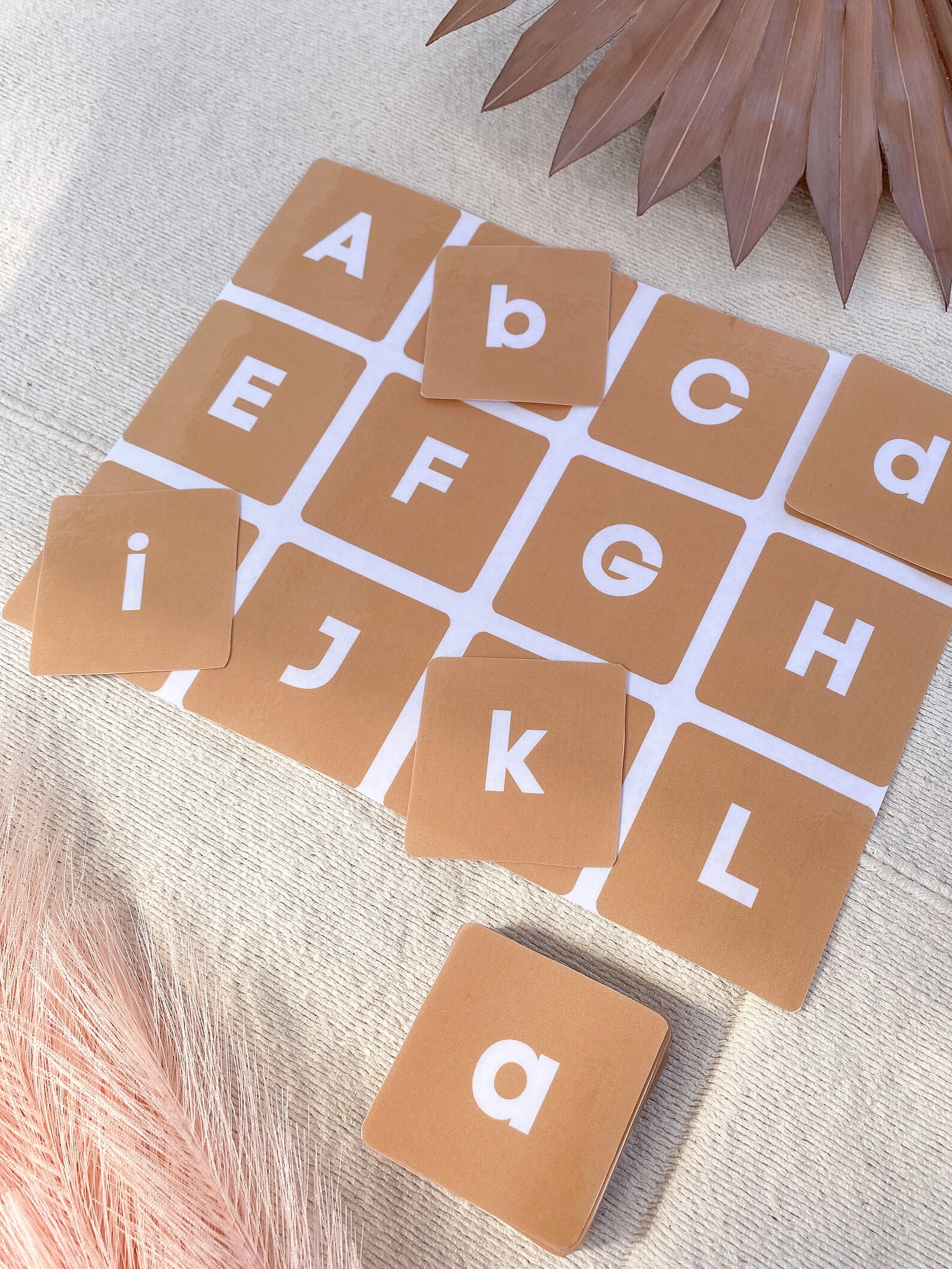 Tan Alphabet Mini Flashcards Learning Printable - Etsy UK