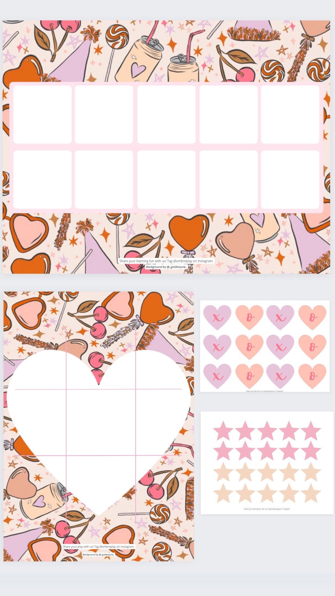 Printable Valentine's Ten Frame, Learning & Playdough Mat DIGITAL ...