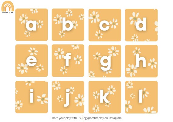 Daisy Alphabet Mini Flashcards Learning Printable DIGITAL - Etsy