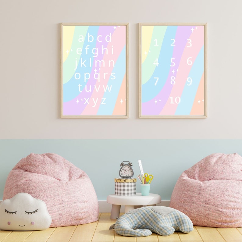 Printable Pastel Alphabet Posters DIGITAL FILE Upper - Etsy
