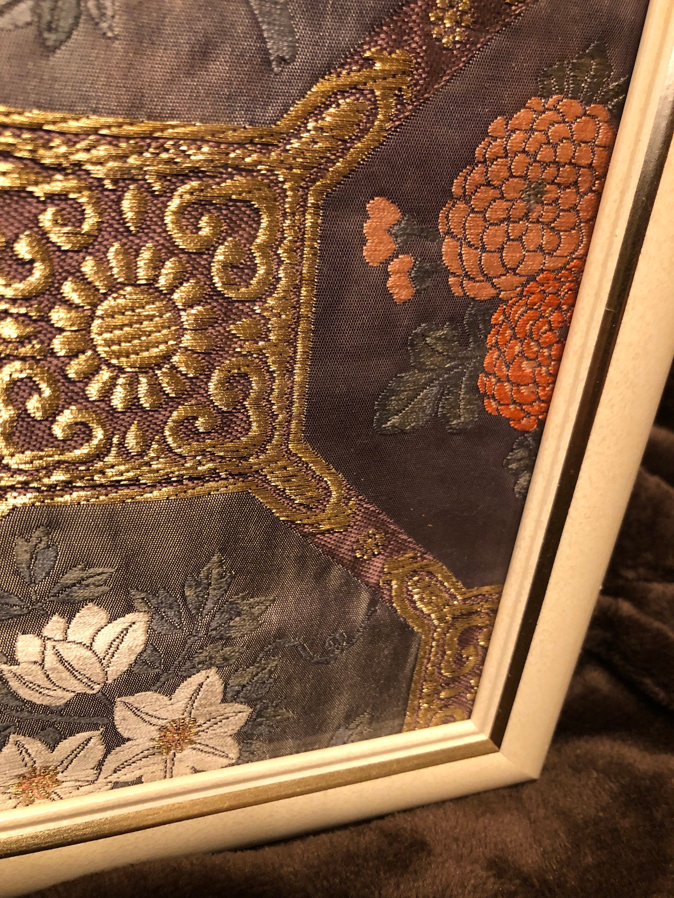 Shipping Free Framed Vintage Japanese Obi kimono Sash Depicted ...