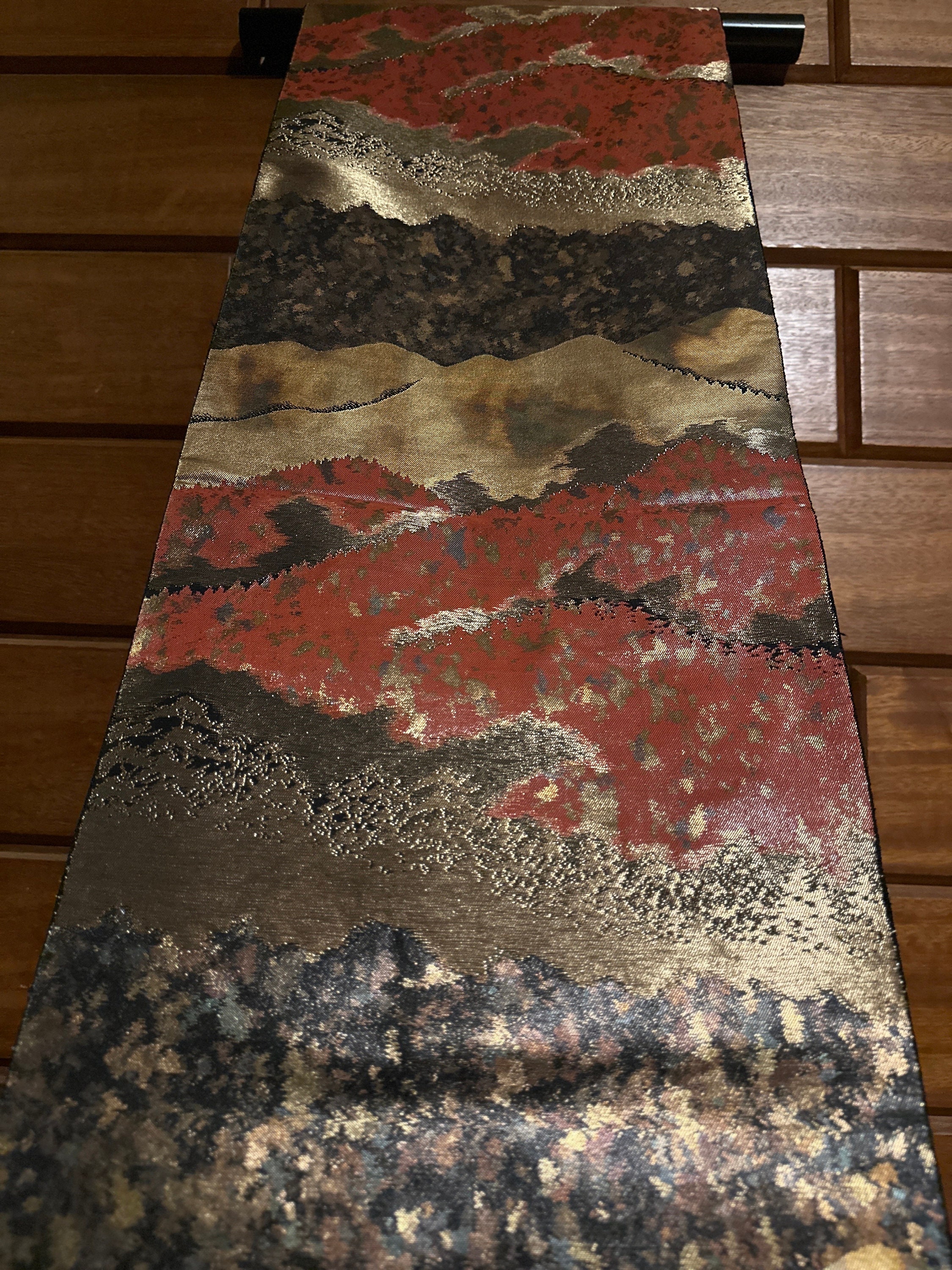 Shipping Free Vintage Japanese Obi 100%silk, Gold, Red, Black Color ...