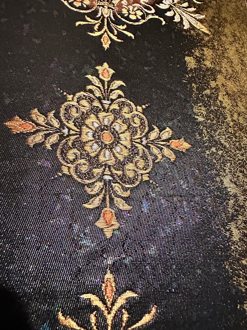 Shipping Free Vintage Japanese Obi 100%silk. Gold, Bronze, Black ...