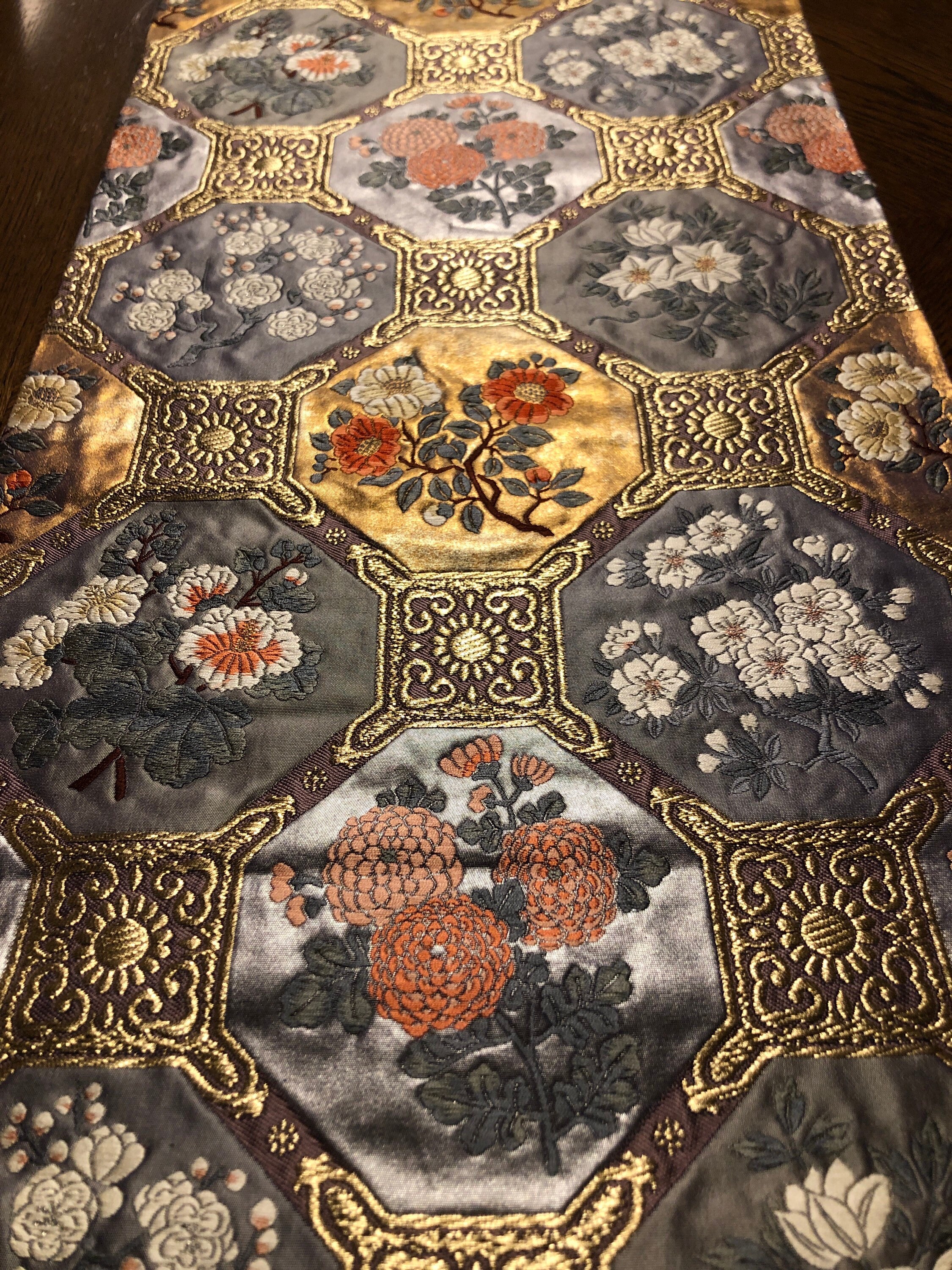 Shipping Free Framed Vintage Japanese Obi kimono Sash Depicted ...
