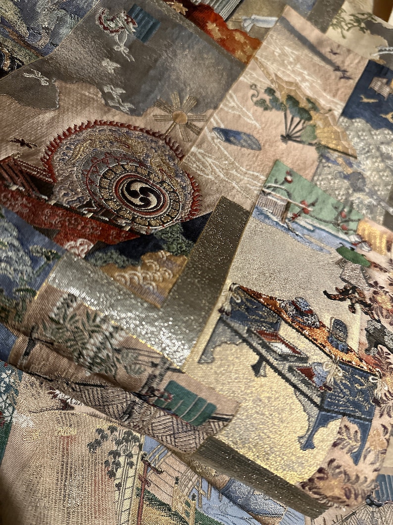 Shipping Free Vintage Japanese Obi 100% Silk, Rare. Exquisitely High ...