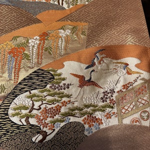 Free Shipping Vintage Japanese Obi (kimono Sash), 100%silk, Copper and ...